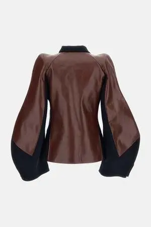 Sacai Leather X Wool Melton Jacket