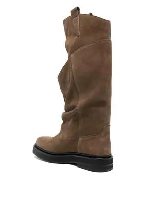 Attico Robin Promenade Knee-high Suede Boots - Brown