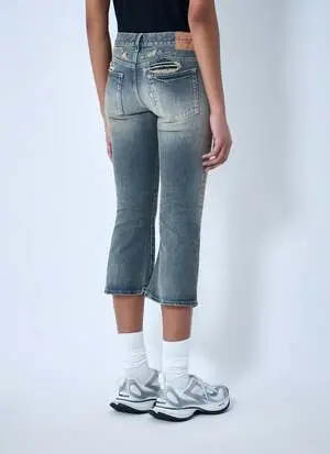 Balenciaga Cropped Distressed Denim Jeans