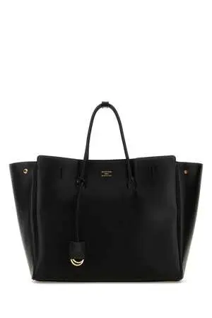 Balenciaga Leather Carry All Hampton Shopping Bag - Black