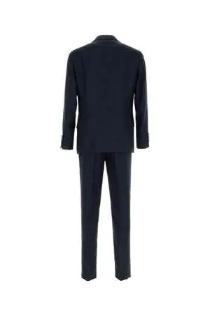 Brunello Cucinelli Navy Silk Blend Suit - Blue