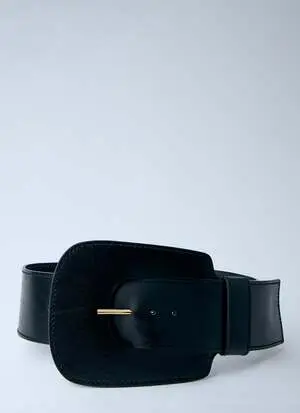 Sportmax Maxi Leather Belt - Black