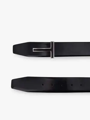TOM FORD Leather Belt With Enameled Logo