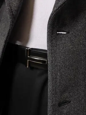 TOM FORD Leather Belt With Enameled Logo