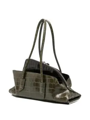 Attico La Passeggiata Crocodile-effect Shoulder Bag - Green
