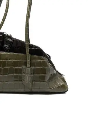 Attico La Passeggiata Crocodile-effect Shoulder Bag - Green