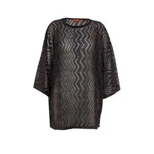Missoni Viscose Blades Zig Zag Cover-up Kaftan - Brown