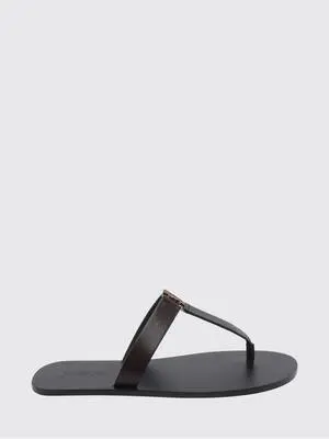 Saint Laurent Leather Flip Flop Sandals - Brown