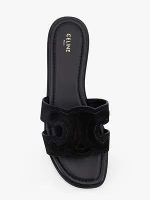 Celine Marina Suede Sandals With Triomphe Logo