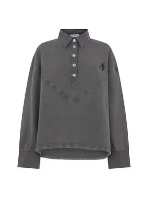 Attico Vintage Cotton Fleece Sweatshirt - Gray