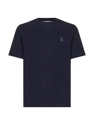 Brunello Cucinelli Blue Solomeo Crest T-shirt