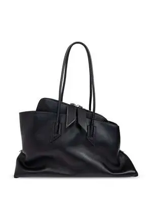 Attico ATTICO La Passeggiata Leather Shoulder Bag Black