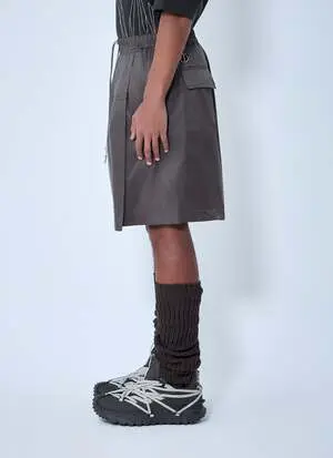Moncler Rick Owens Drawstring Midi Kilt Shorts