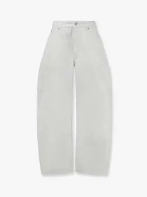 Alaïa Rodeo White Denim Trousers - Multicolor