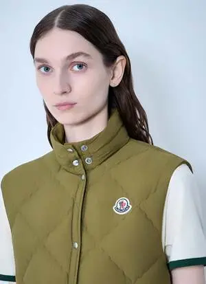 Moncler Quilted Down Vest - Green