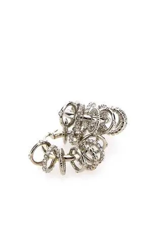 Amina Muaddi Metal Multi Ring Earrings