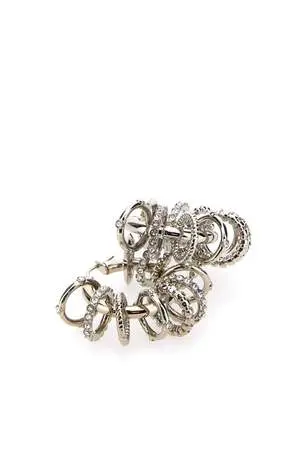 Amina Muaddi Metal Multi Ring Earrings - Silver