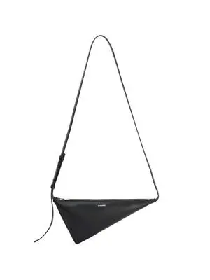 JIL SANDER Triangular Crossbody Bag - Black