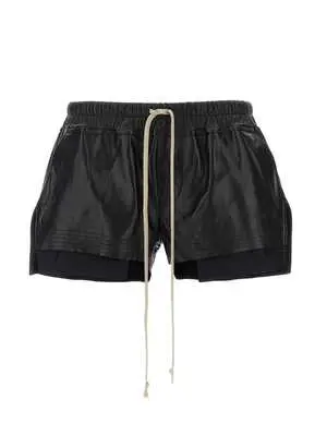 Rick Owens Leather Shorts Fog Boxers - Black