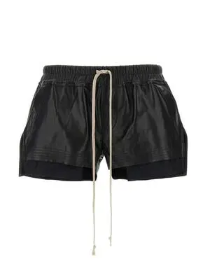Rick Owens Leather Shorts Fog Boxers - Black