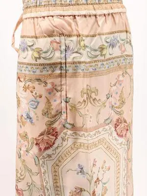 Zimmermann Roselight Silk Trousers With Pink Tapestry Floral Print - Multicolor