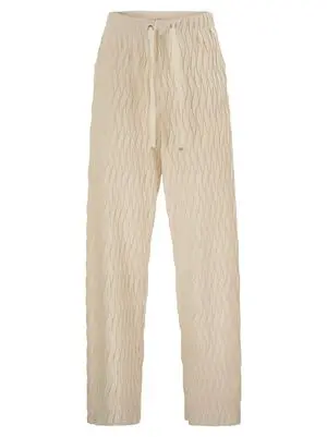 Herno Polyester Jersey Trousers - Cream