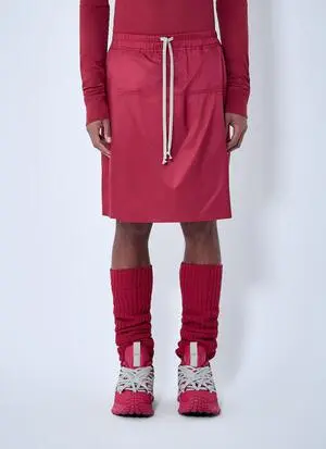 Moncler Rick Owens Drawstring Midi Kilt Shorts - Red