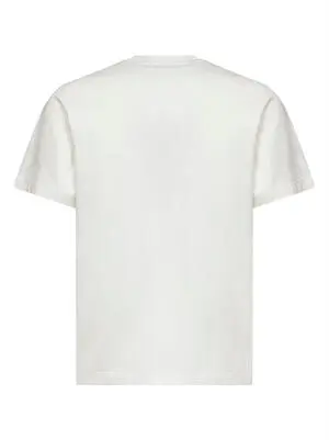 Burberry Chalk White Cotton T-shirt With Knight Patch - Multicolor