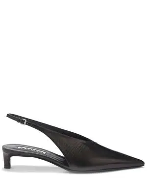 JIL SANDER Leather Pump With Ankle Strap