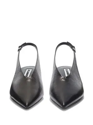 JIL SANDER Leather Pump With Ankle Strap
