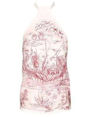 FERRAGAMO Top Foulard With Ethnic Print - Multicolor