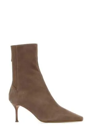 AQUAZZURA Dove Grey Suede Saint Honor Ankle Boots - Gray