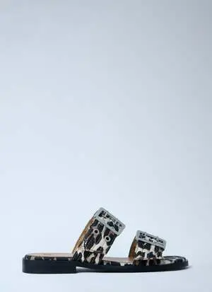GANNI Buckle Two Strap Sandals - Brown