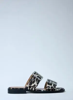 GANNI Buckle Two Strap Sandals - Brown
