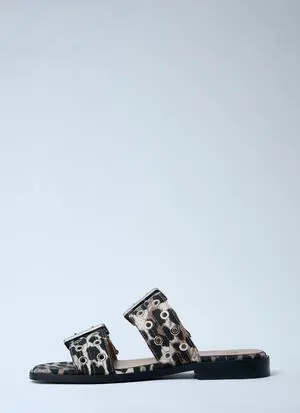 GANNI Buckle Two Strap Sandals - Brown