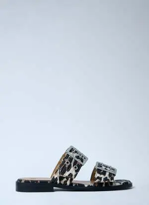 GANNI Buckle Two Strap Sandals - Brown