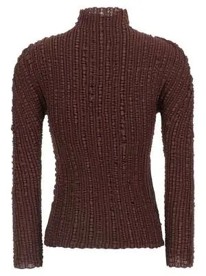 Issey Miyake Jellyfish Pleats' Sweater - Brown