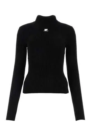COURREGES Viscose Blend Sweater - Black
