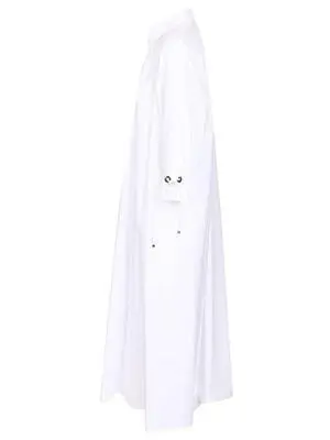 Max Mara Oversized Cotton Poplin Midi Dress - White