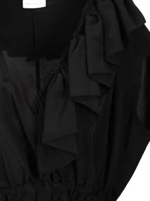 Dries Van Noten Jersey Top With Belt - Black