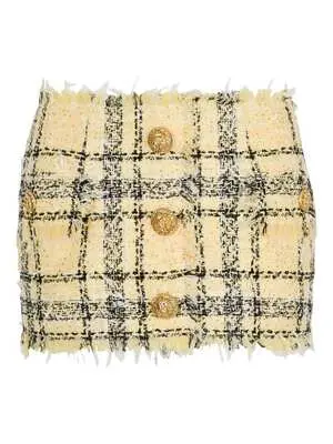 Balmain Tweed Skirt With Buttons - Multicolor