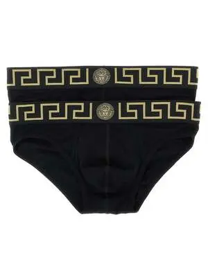 Versace Greca' 2-pack Briefs Set - Black