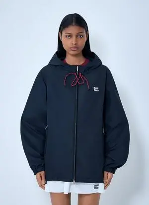 Miu Miu Technical Fabrication Hooded Zip Jacket - Blue