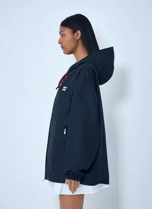 Miu Miu Technical Fabrication Hooded Zip Jacket - Blue