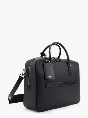TOM FORD Leather Work Bag With Front Lettering Logo