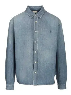 Saint Laurent Cassandre Denim Shirt - Blue