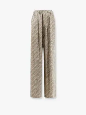 Balenciaga Monogram Silk Trousers - Multicolor