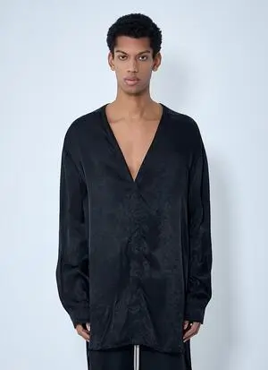Rick Owens Oversized V-neck Shirt - Black
