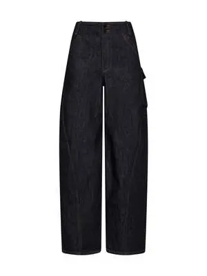 SELF-PORTRAIT Indigo Denim Cargo Jeans - Multicolor