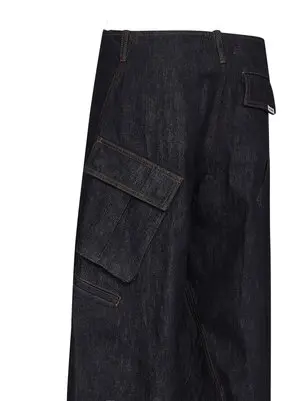 SELF-PORTRAIT Indigo Denim Cargo Jeans